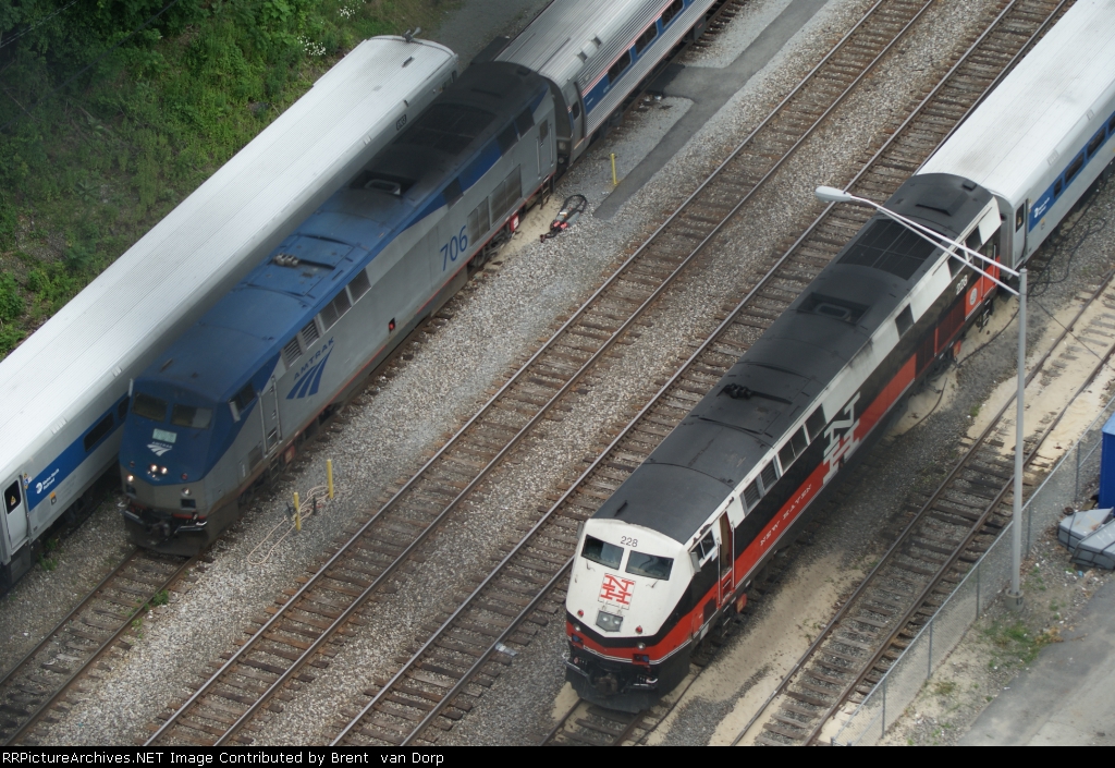 AMTK 706 and CDOT 228 Poughkeepsie 5-23-10